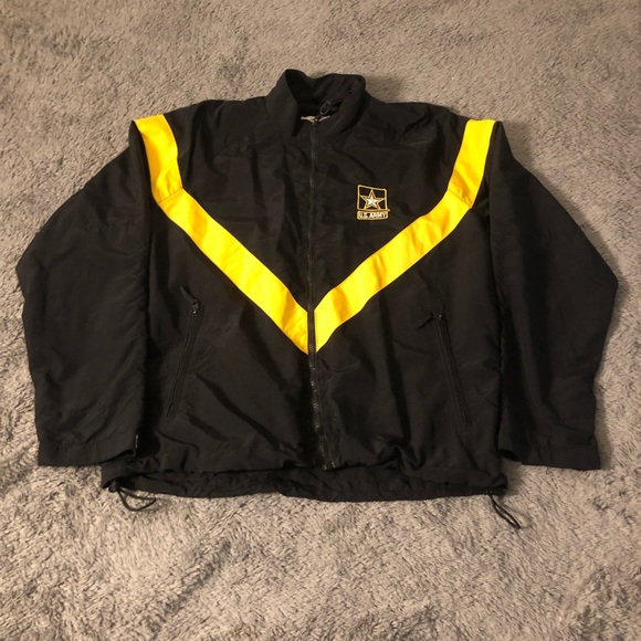 U.S. Army | Jackets & Coats | Us Army Black And Yellow Jacket With Logo ...